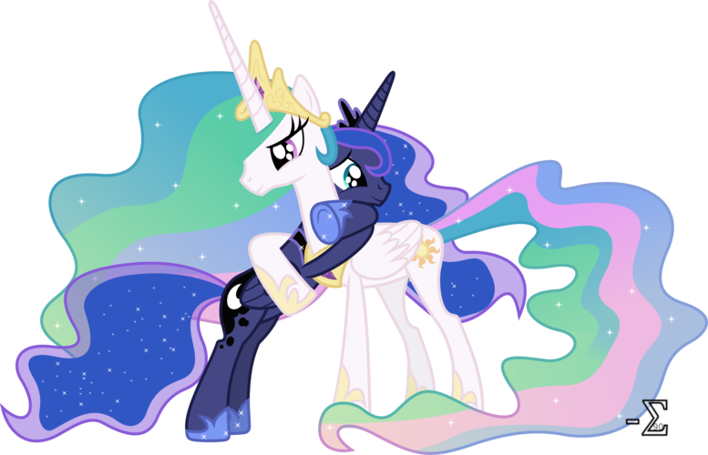 Image - Princess Luna and Princess Celestia hugging fan art by artist ... Image - Princess Luna and Princess Celestia hugging fan art by artist ...