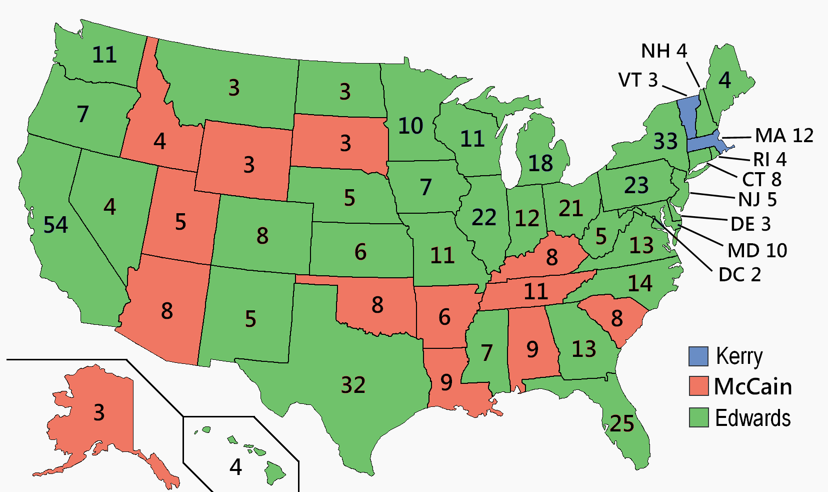 2004 Presidential Election Electoral Map