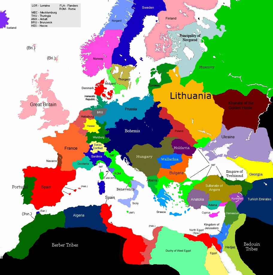 Europe 1430, 1554-1584 (Map Game) - Alternative History