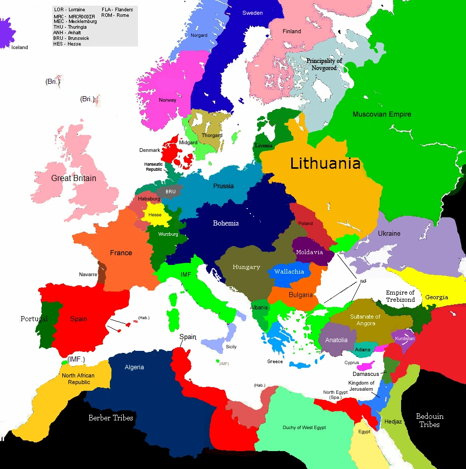 Europe 1430, 1585-1615 (Map Game) - Alternative History