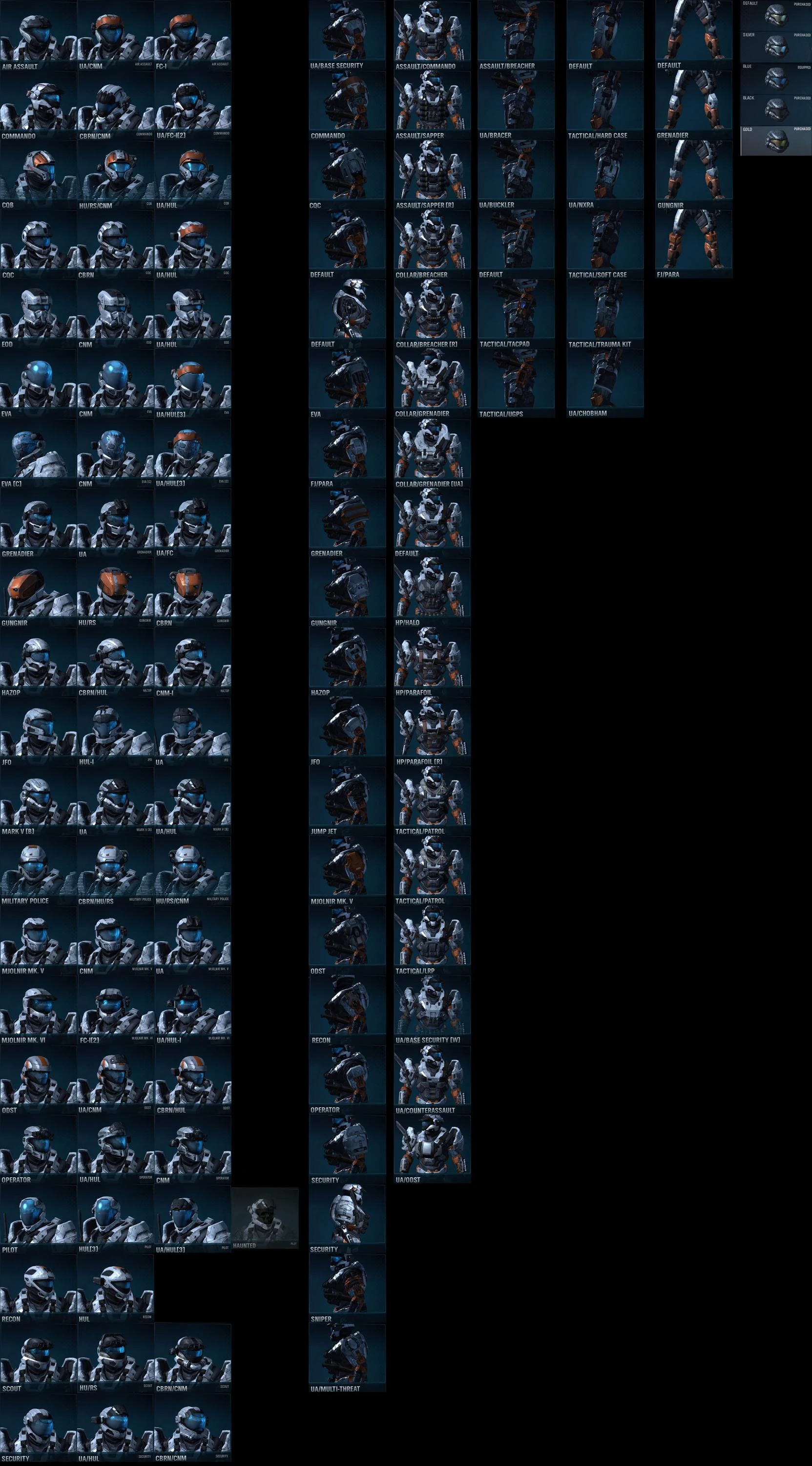 Image - All armor permutations.jpg - Halo Nation — The Halo ...