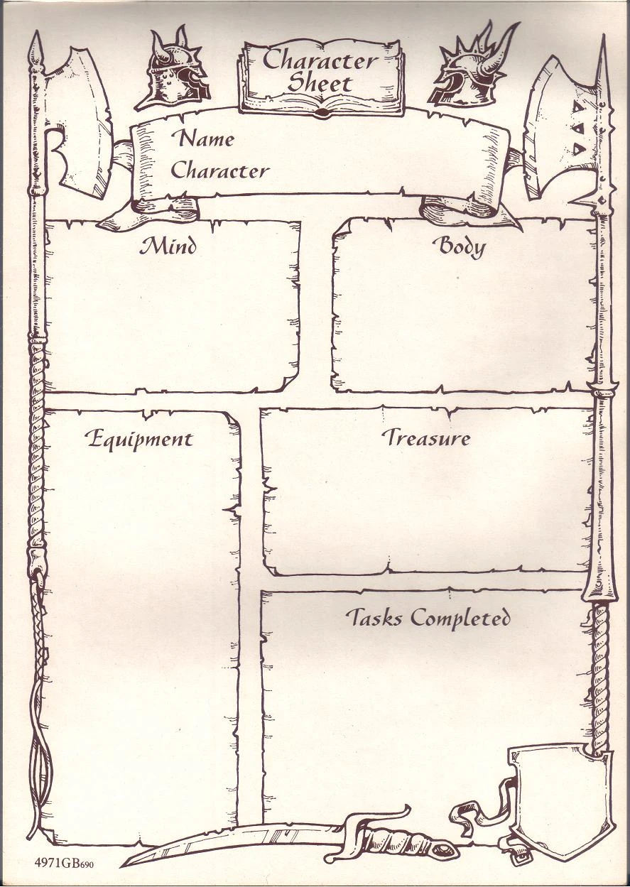 Image - Character sheet.JPG - HeroQuest Interactive Wiki - HeroQuest ...