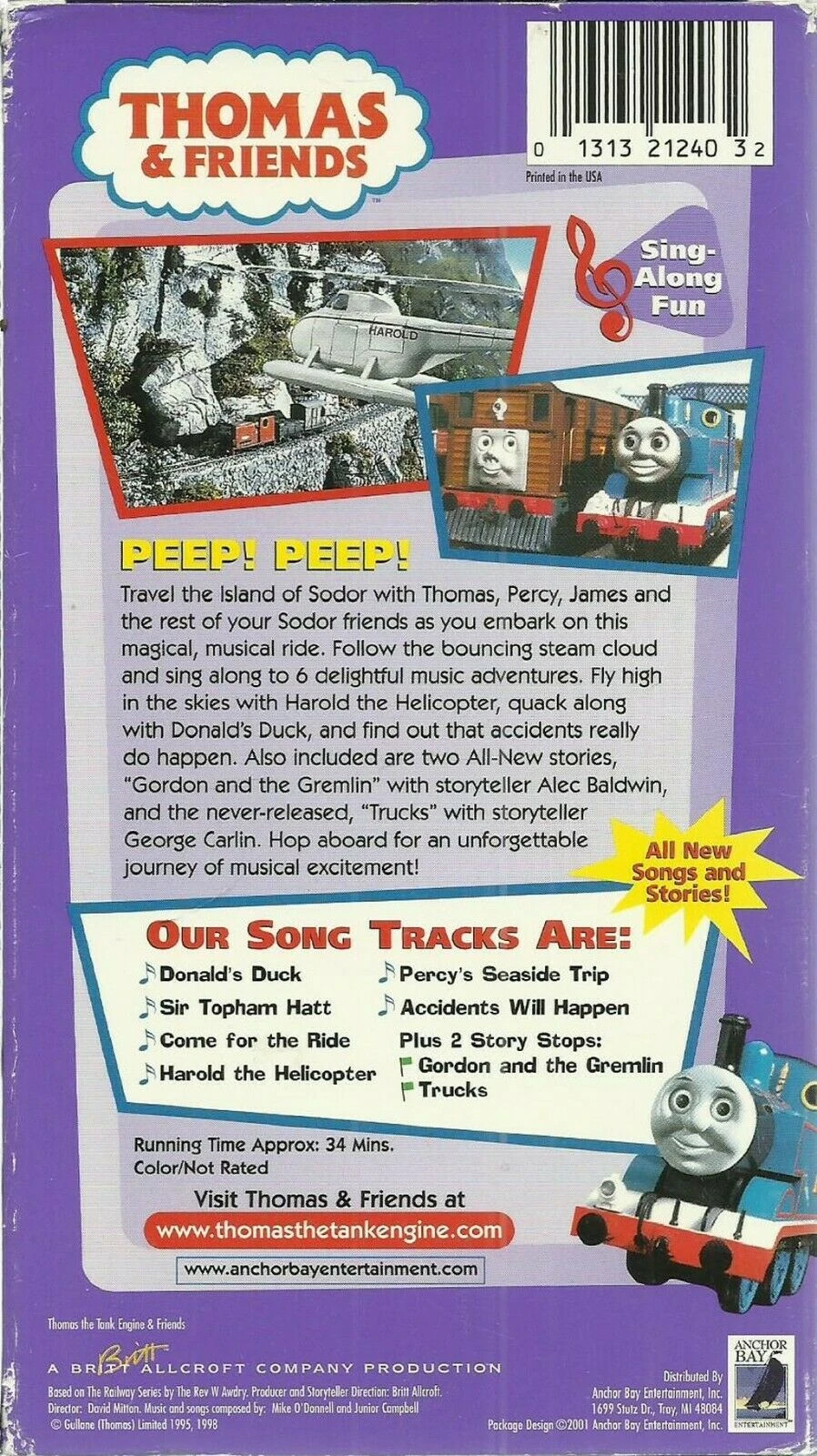 Image - Thomas'TracksideTunesVHSbackcover.jpg - Thomas the Tank Engine ...