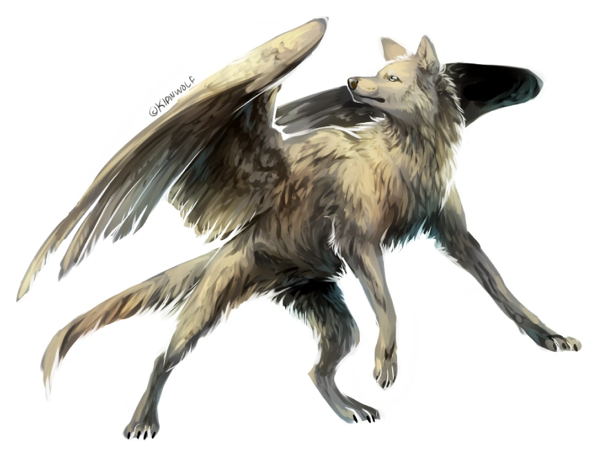 Image - Wolf with wings by kipinwolf-d5gyeat.png - Warriors Of Myth Wiki