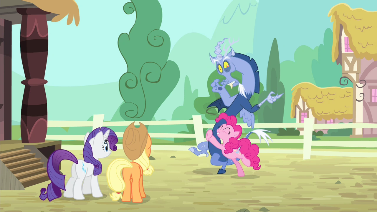 Image - Pinkie Pie hugs Discord S4E11.png - My Little Pony Friendship ...