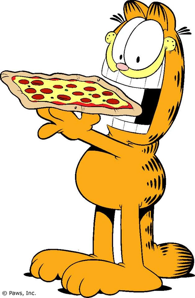 Image - Garfield eating pizza.jpg - Garfield Wiki