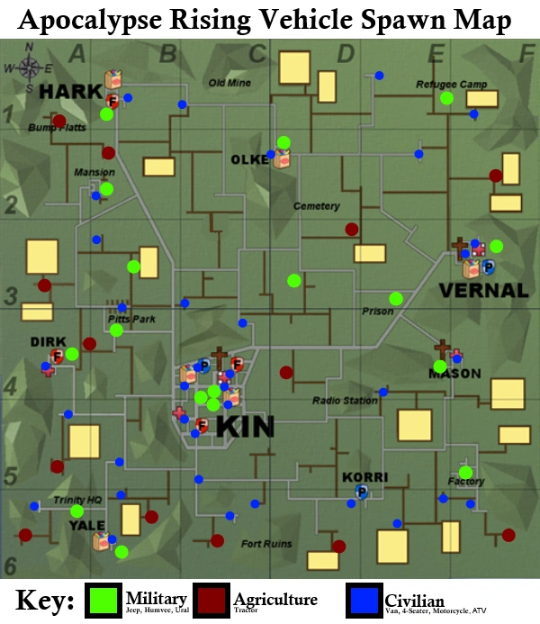 Image - Vehicle Spawn Map.png - The Apocalypse Rising Wiki