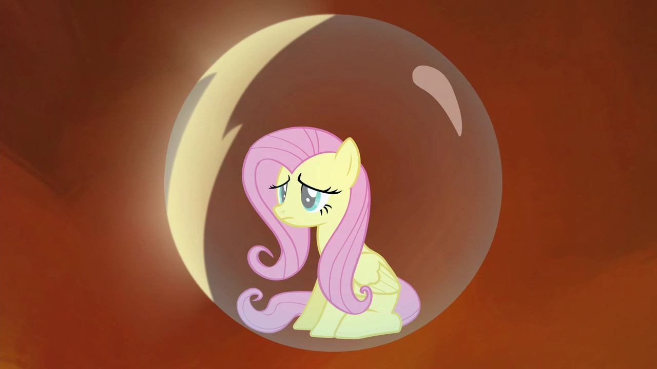 File:Fluttershy's bubble prison glowing s4e26.png - My Little Pony ...