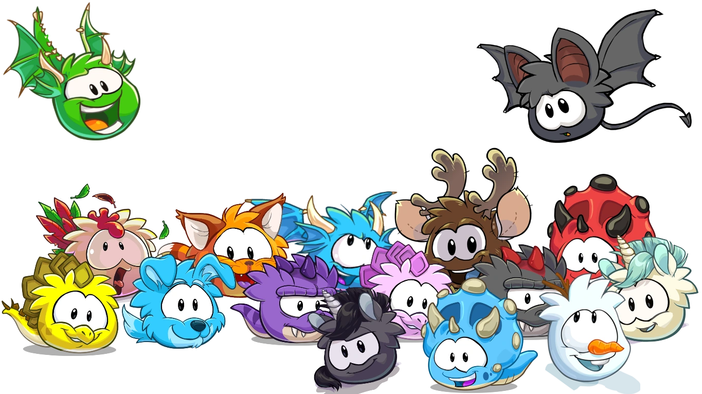 Puffle Collage w snowman puffle