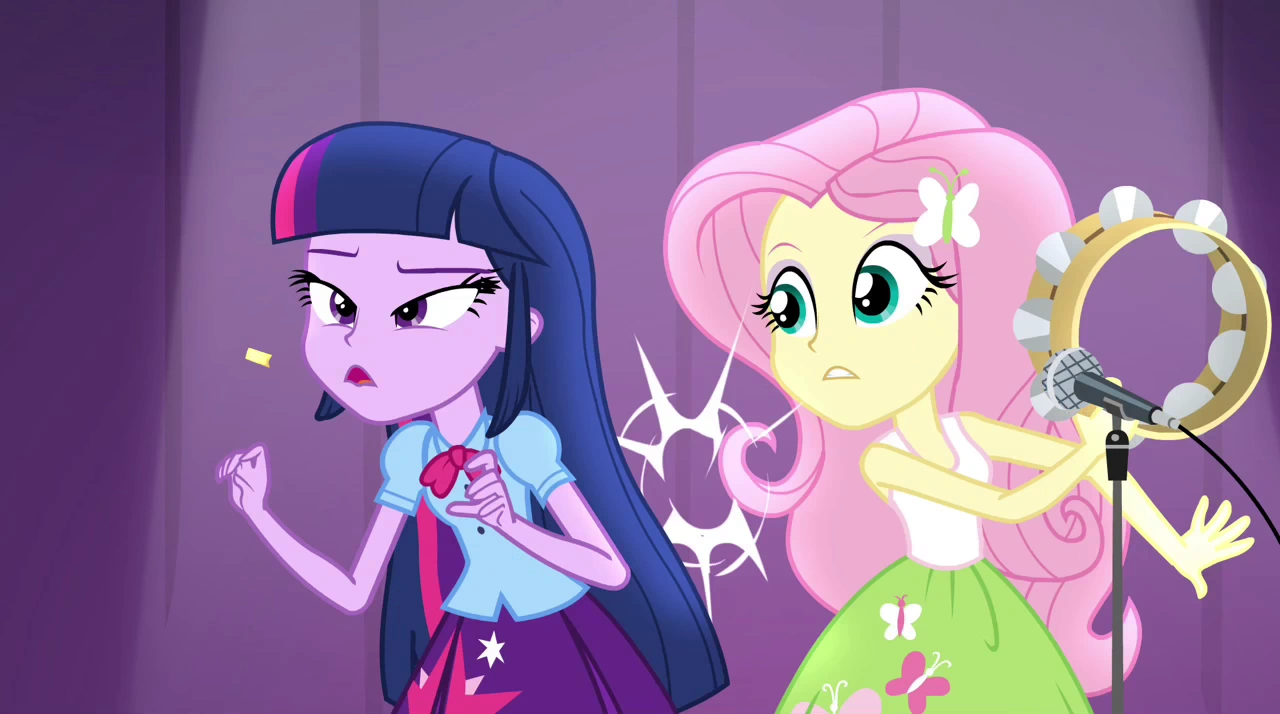 Image - Fluttershy dislodges confetti in Twilight's throat with ...
